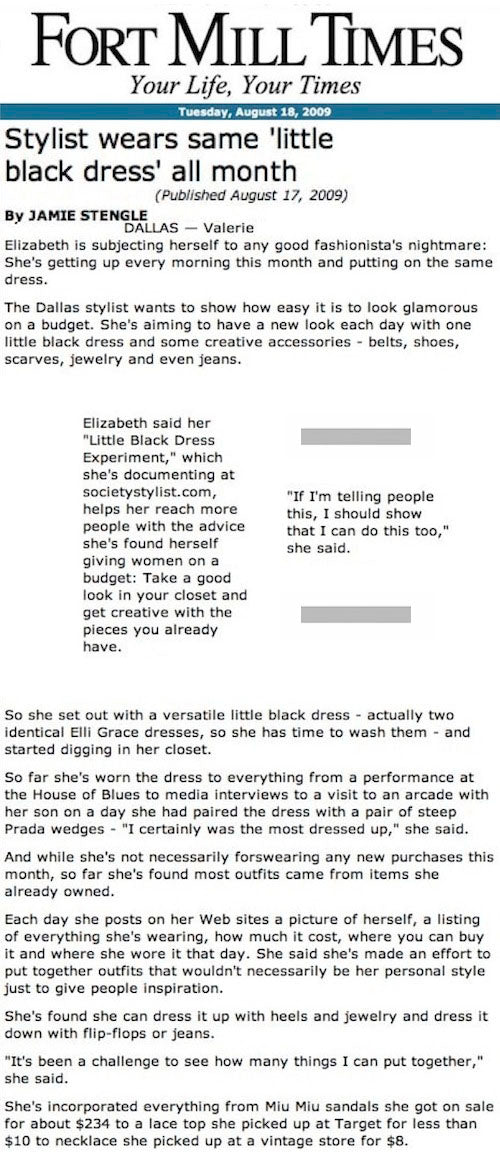 Fort MIll Times – Valerie Elizabeth